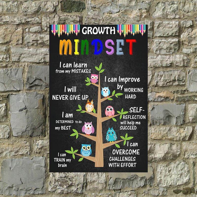 Growth Mindset Poster Owl Poster Teacher Classroom Printable Posters ...