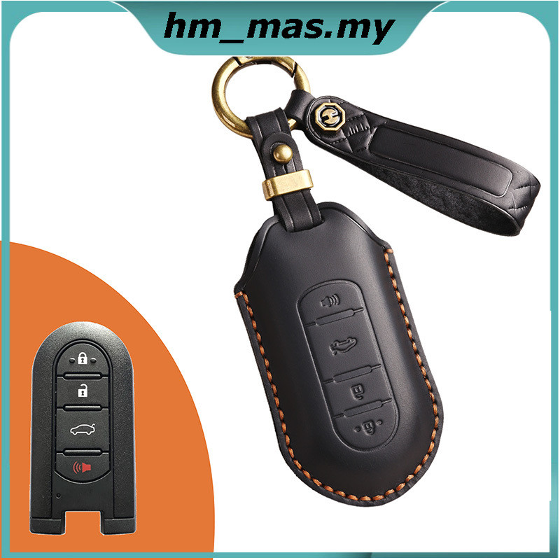 Luxury Leather Handmade Car Key Case Cover For Perodua Bezza 2024 ...