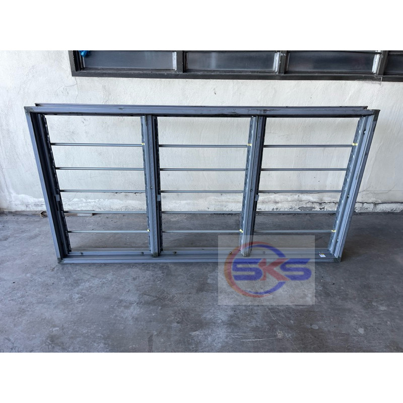 SKS Metal Window Frame 1800mm(W) x 950(H) 6D3L EG Adjustable Lourves ...