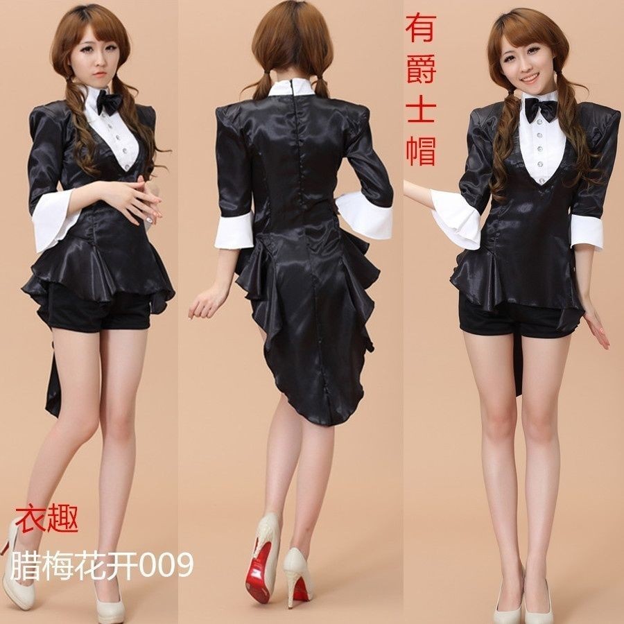 Black Tuxedo Magician Uniform Bar Nightclub Performance Female Jazz ...