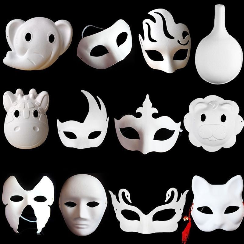 Kindergarten Children Hand-Painted Pulp Peking Opera Mask White diy ...