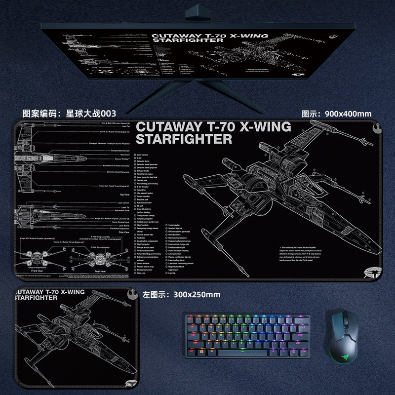 Star Wars Mouse Pad Large Star Wars Rise Office Game Computer Keyboard ...