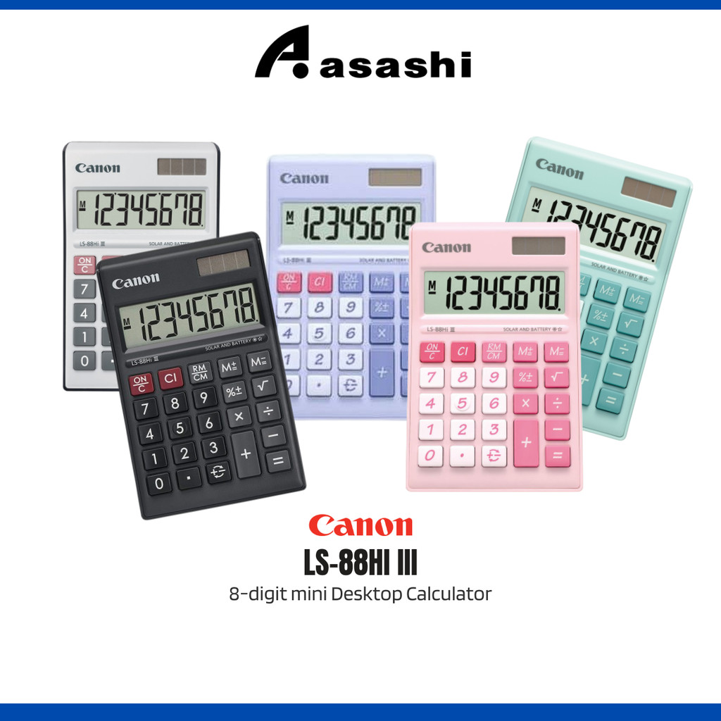 CANON LS-88Hi III DESKTOP (8 Digits) Calculator Original (1 year ...