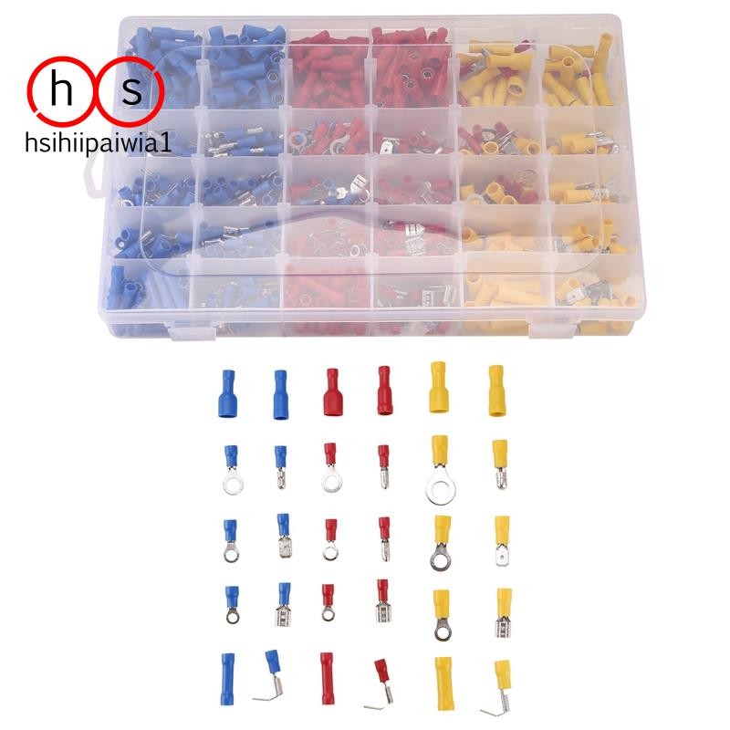 720Pcs Cable Lugs Assortment Kit Wire Flat Female and Male Insulated ...