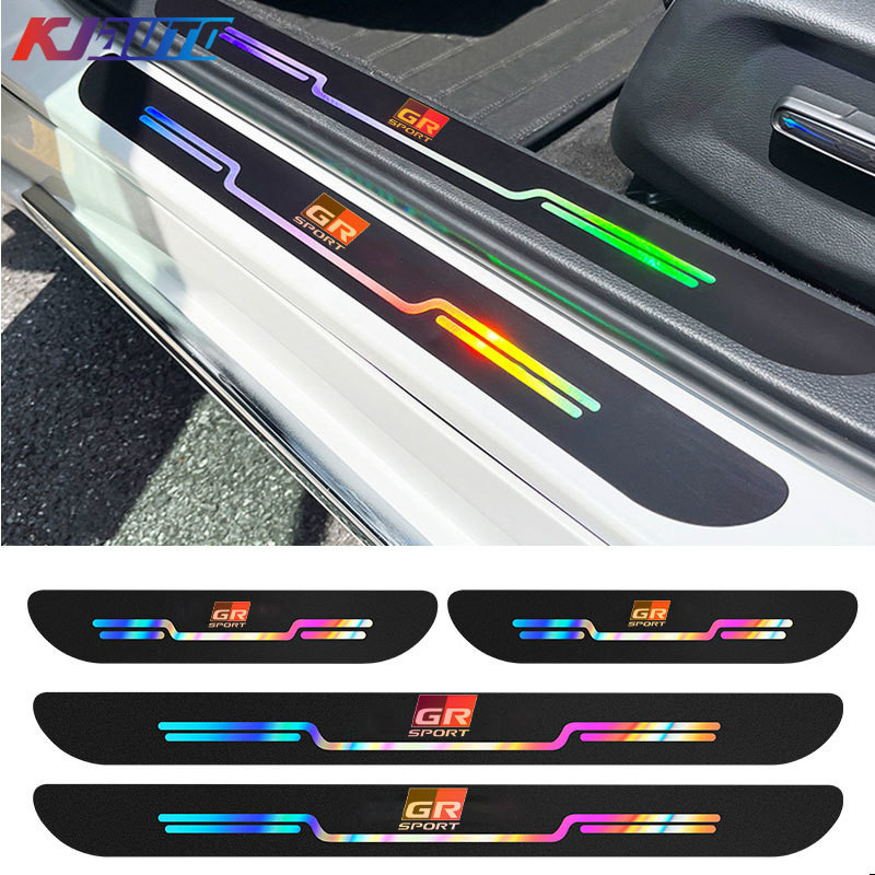 Toyota GR Sport Colorful Reflective Laser Car Door Sill Strip Protector ...
