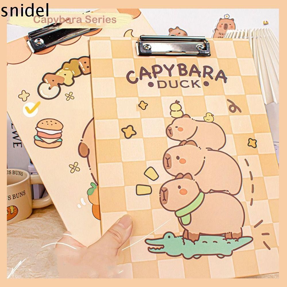 SNIDEL Capybara File Folder, Aesthetic File Storage A4 Board Clip ...