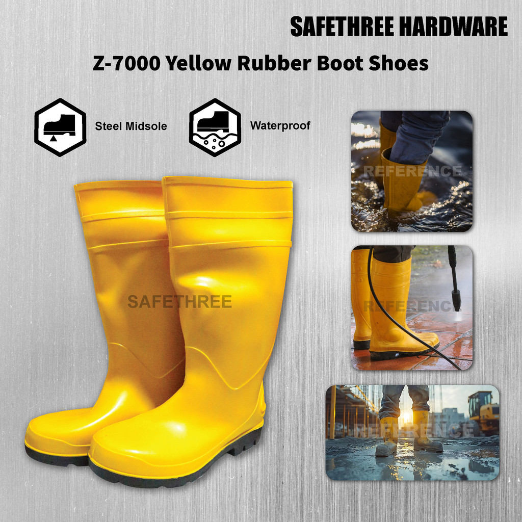 Z-7000 Yellow Rubber Boot Waterproof Industrial Safety Shoes Rain Boot ...