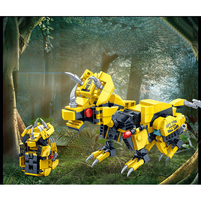 Transforming Dinosaur Building Blocks - Fission Egg Series, Dual-Mode ...