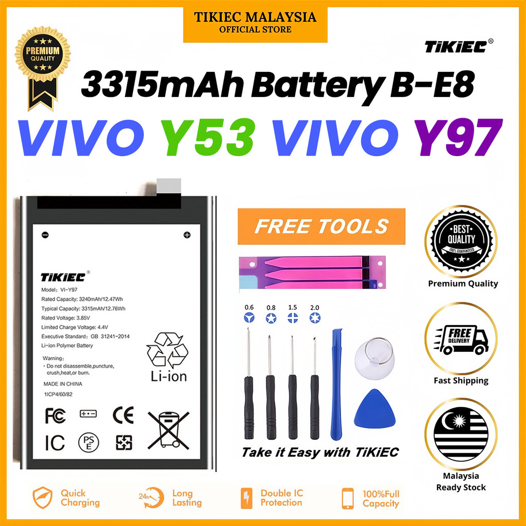 TiKiEC Ori Brand High Capacity Phone Battery B-E8 Compatible with Vivo ...