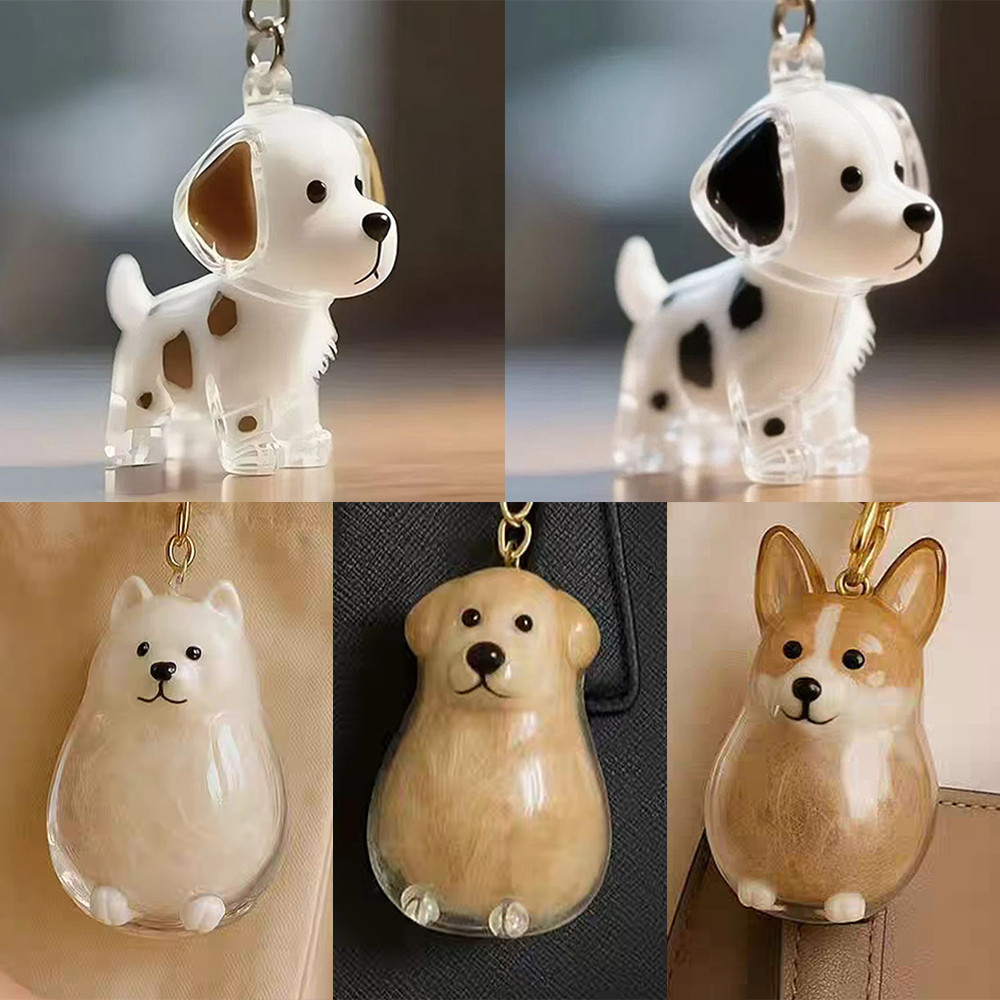 Pet Hair Storage Keychain Bichon Shape Birthday Gift Dog Fur Pendant ...