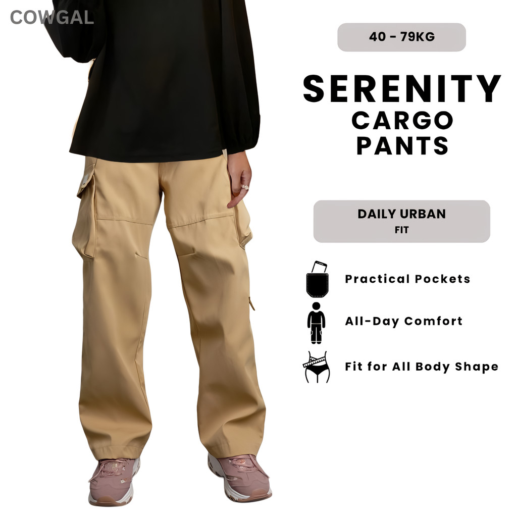 Seluar Cargo Perempuan S-3XL COWGAL Serenity - Multi Pocket Women Cargo ...