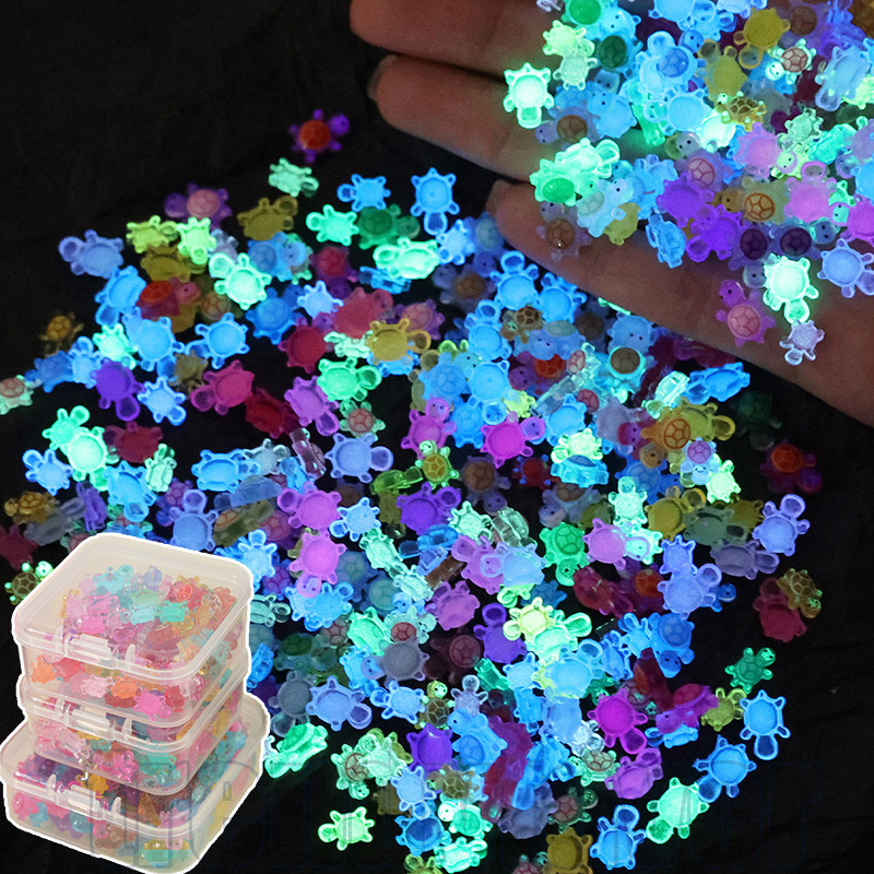 100/200/300Pcs Mini Cartoon 3D Luminous Turtle Boxed - Mini Resin ...