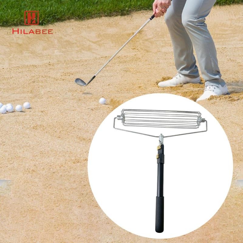 HILABEE Long Jump Sand Rake Golf Sand Bunker Rake Eetractable Raking ...