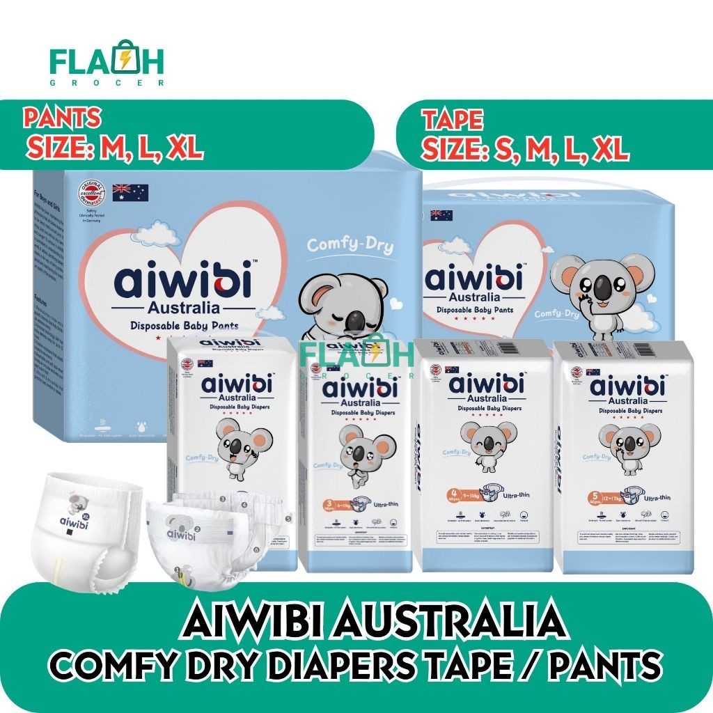 Aiwibi- Comfy Dry Diapers Tape / Pants (S/M/L/XL) (1's/Packs) Comfort ...