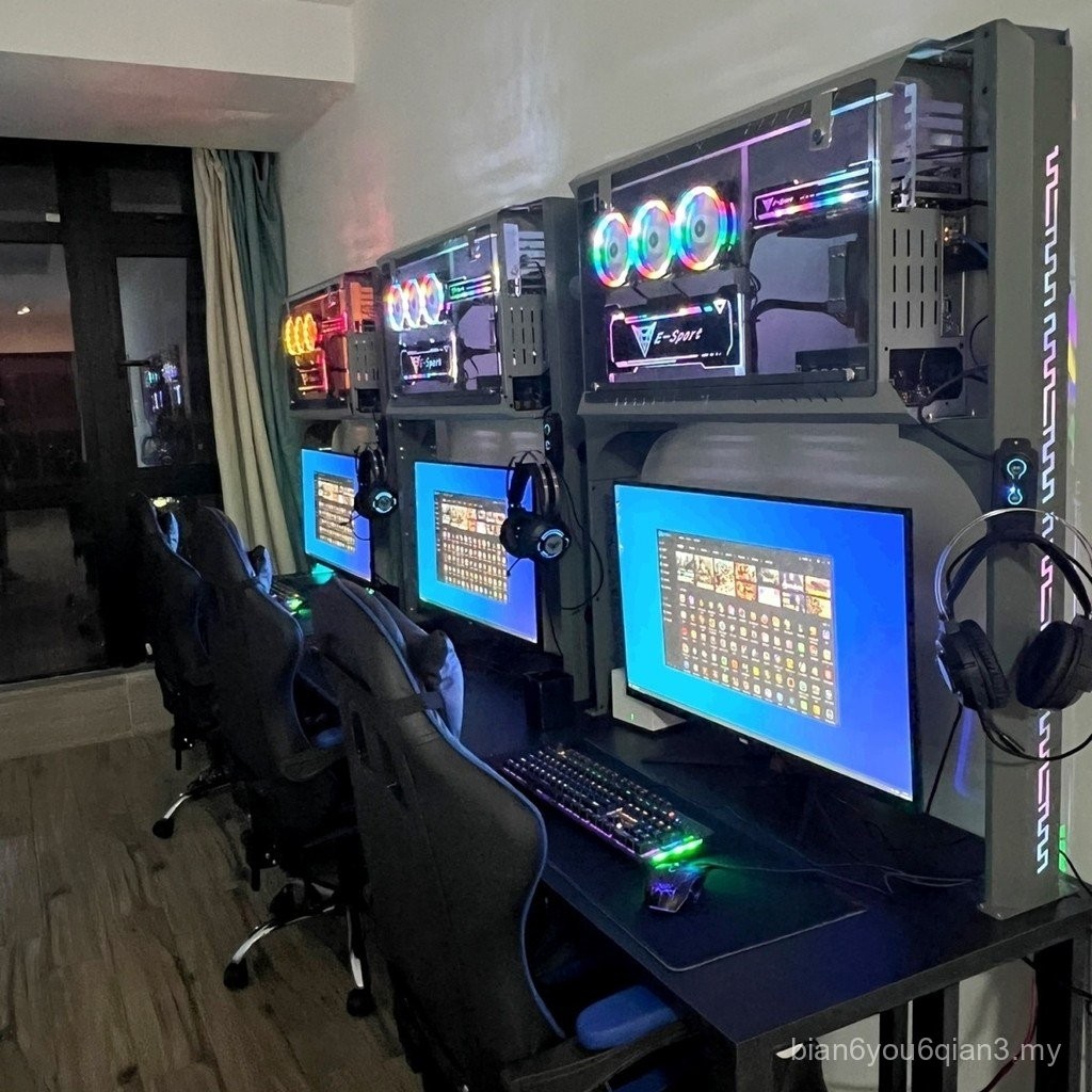 Gaming Hotel Table Double-Layer Internet Cafe Computer Desk Sharing ...