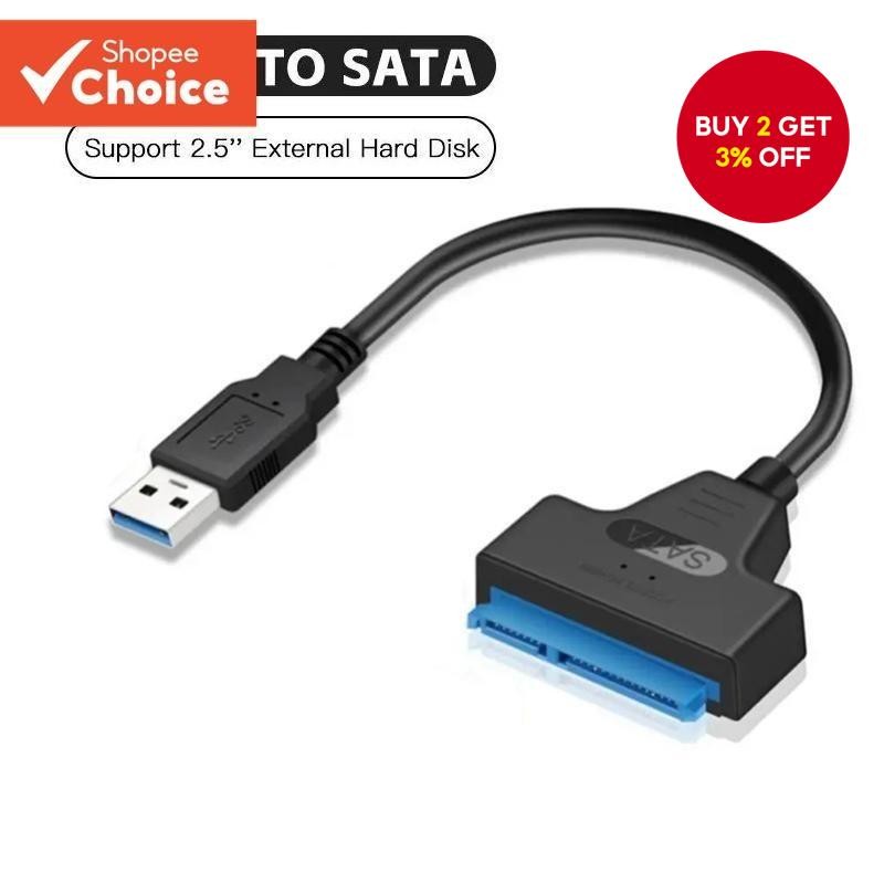[Shopee Choice] USB 3.0 to Sata Cable Portable Adater for Hard Drive ...