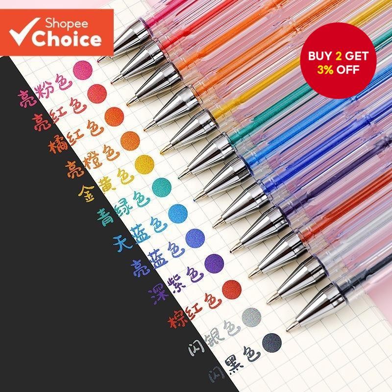 DIY Colour Handbook Glitter Gel Pens Colour Neutral Pens Glitter Doodle ...