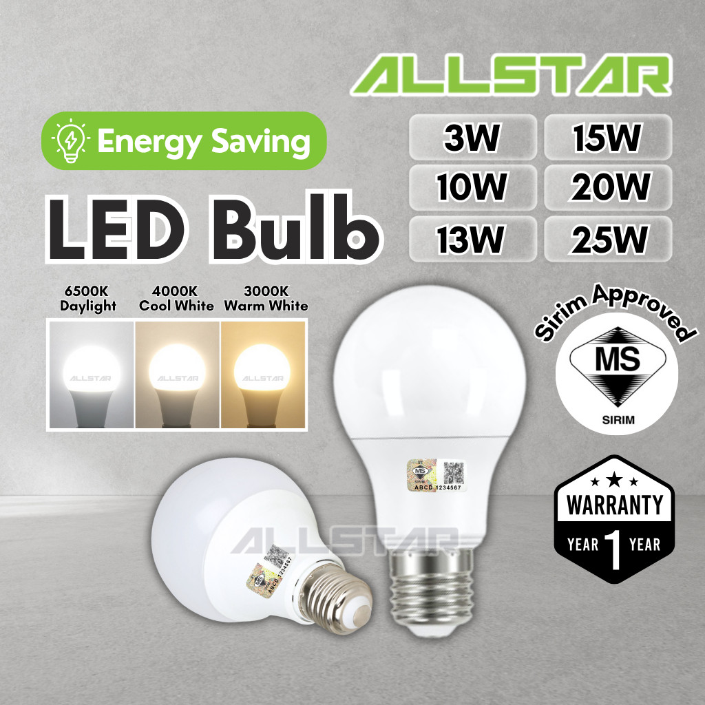 【SIRIM】E27 LED Light Bulb Mentol LED Lamp Light 3W 10W 13W 15W Energy ...