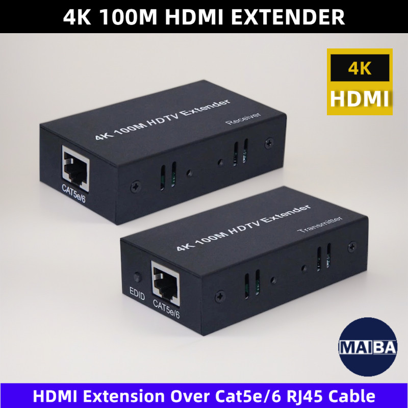 4K HDMI Extender 100M 330FT Over Cat5e Cat6 UTP Rj45 Network Ethernet ...