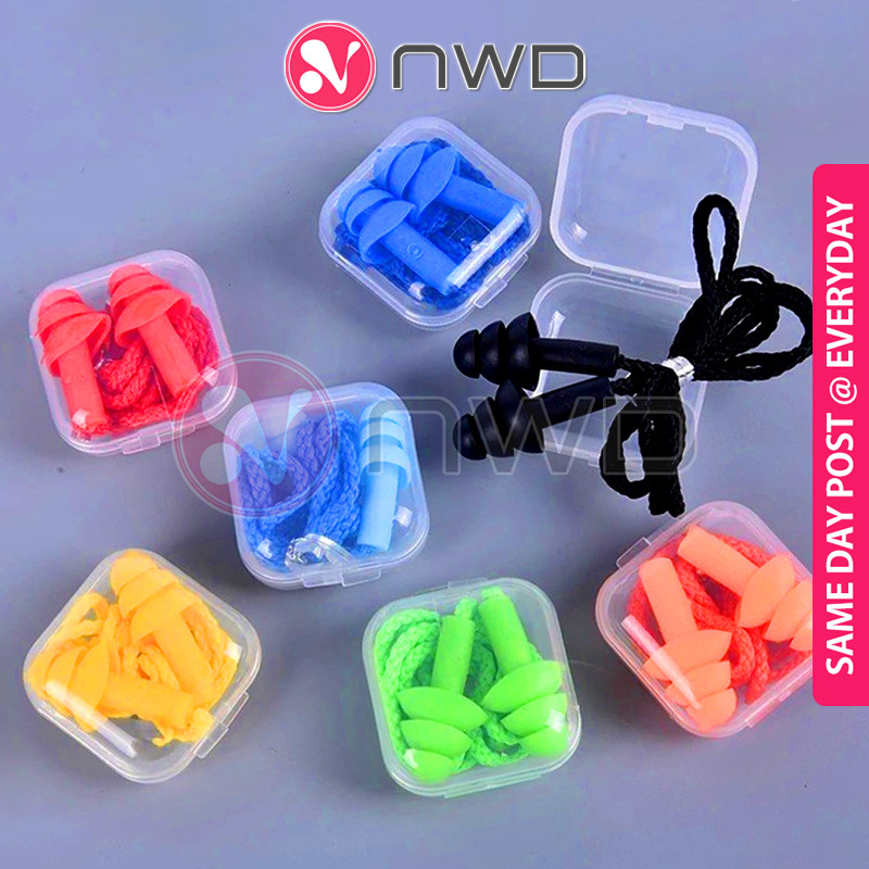 𝟭 𝗣𝗔𝗜𝗥 + 𝗙𝗥𝗘𝗘 𝗕𝗢𝗫 》Soft Silicone Earplug Sleep Swim Snore Diving Ear ...
