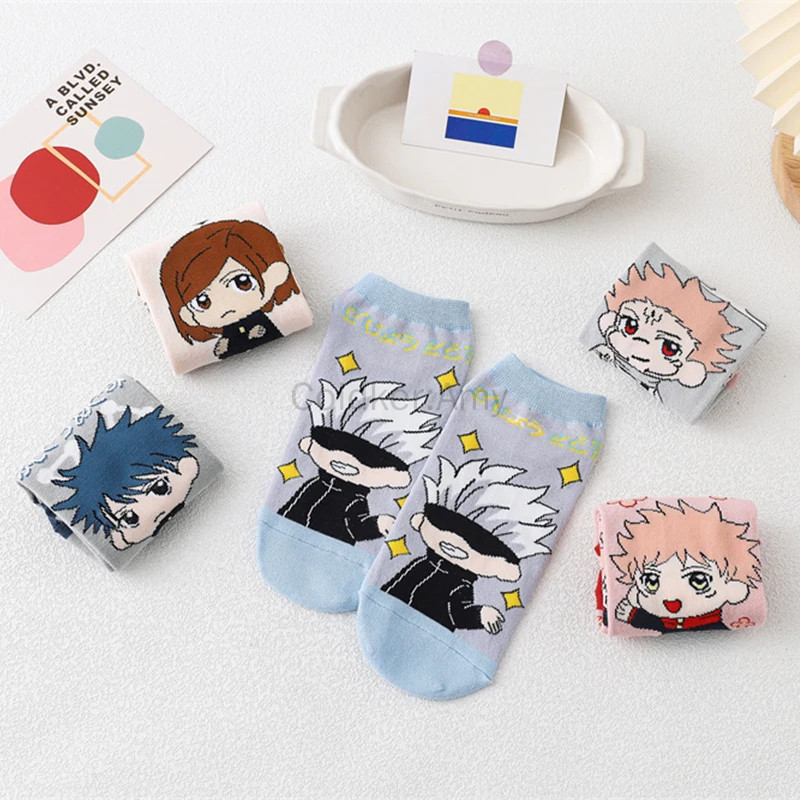 5-Pair Set of Anime Character Socks - Cosplay Accessories Featuring ...