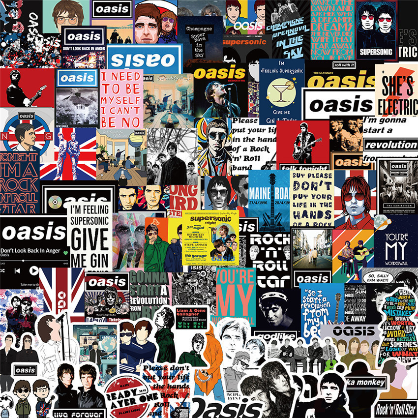 100Pcs/Set Rock Band . Oasis Stickers DIY Fashion Waterproof Doodle Decals Stickers | Shopee ...