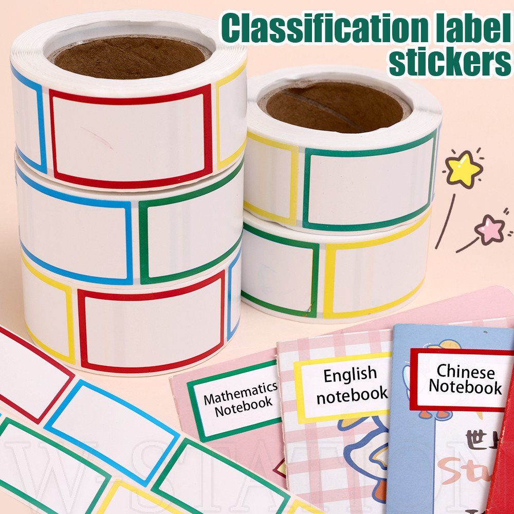 250 Stickers 4 Colors Name Tags Labels - Colorful Label Stickers ...