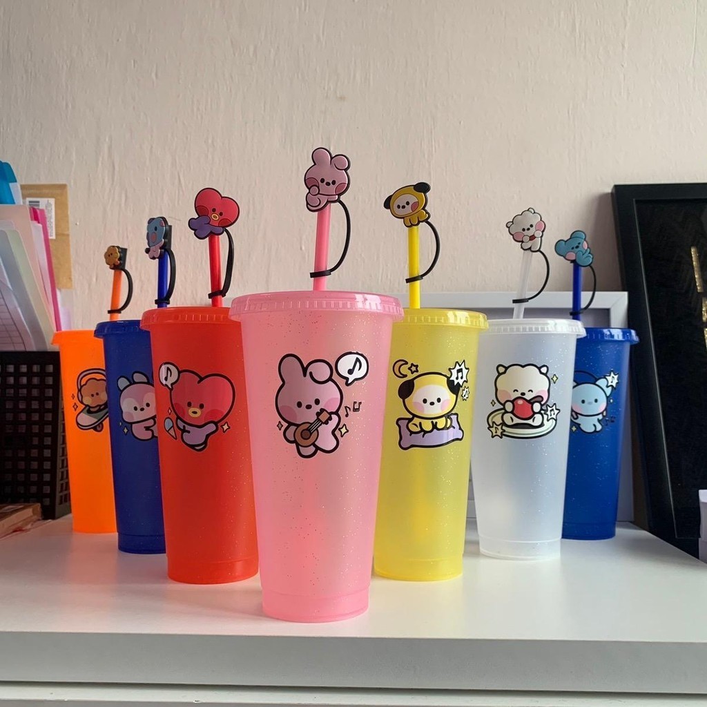 BT21 Minini High Grade Drinking Cup with Straw & Cap BTS BT21 TINYTAN ...