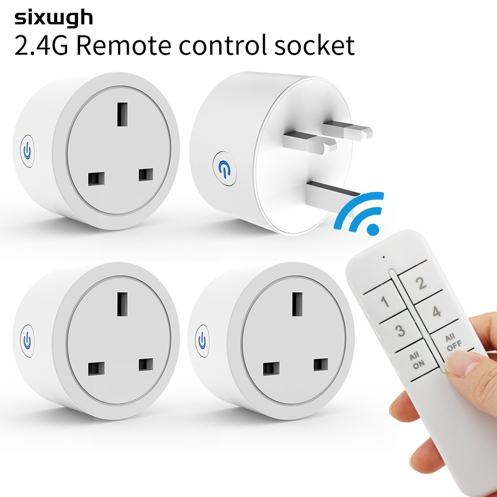 Remote control plug socket wireless socket smart socket RF2.4G UK plug socket wireless switch ...