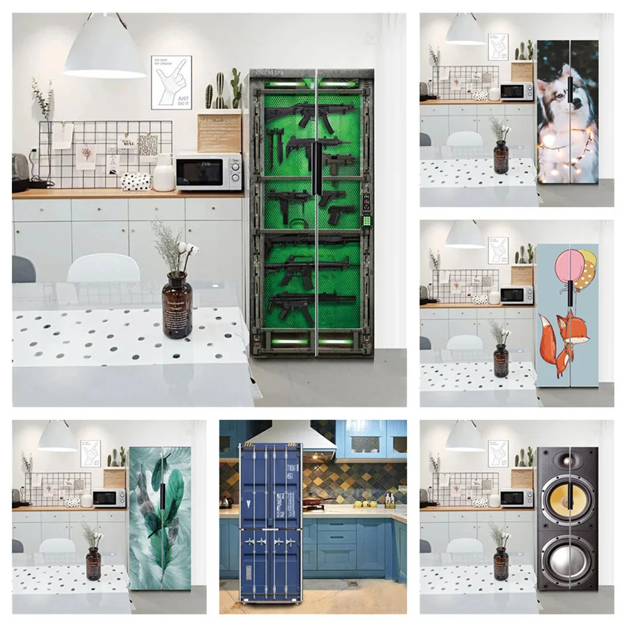 Custom Refrigerator Stickers Self-adhesive Fridge Wallpaper Fox Balloon ...