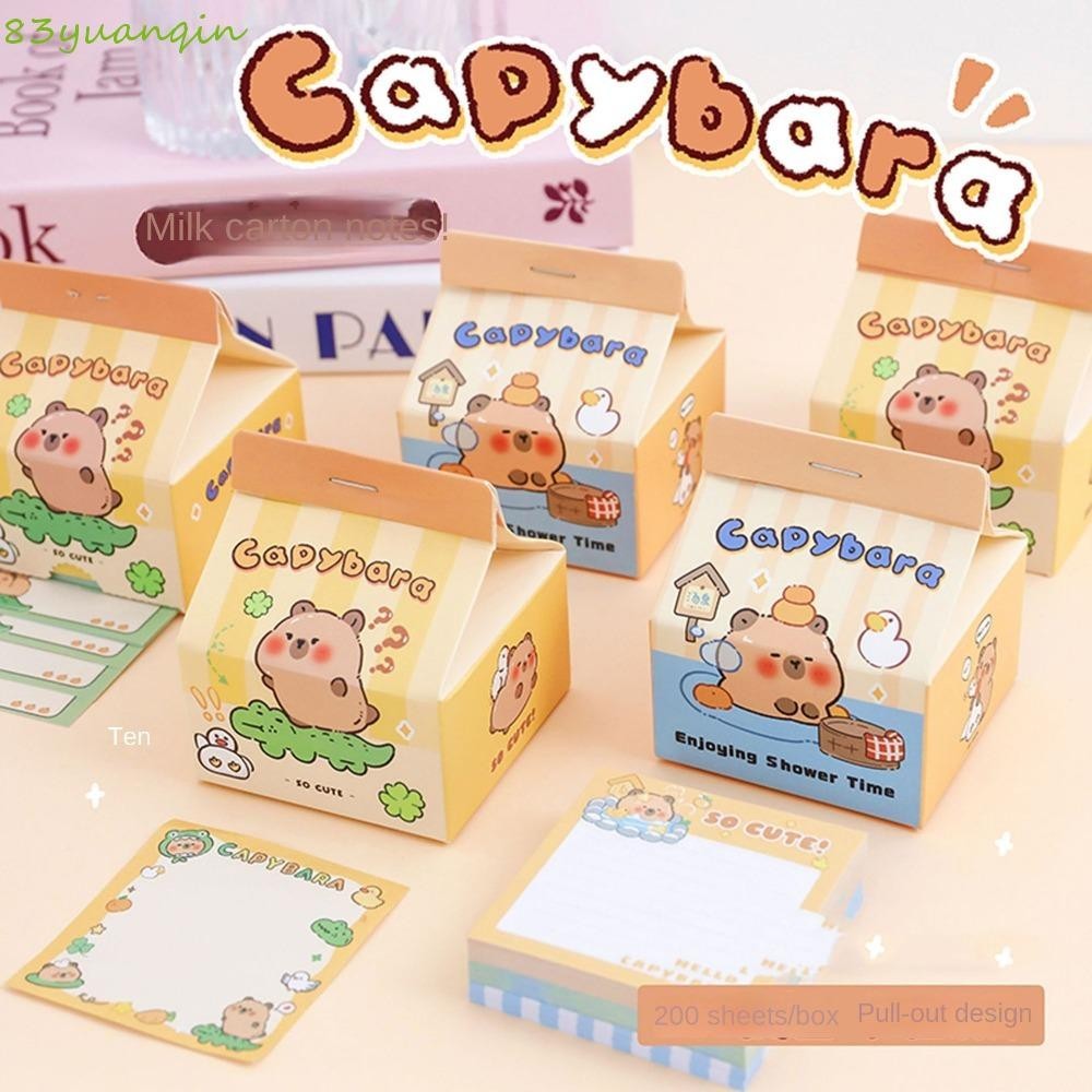 YUANQIN Cartoon Memo Note Pads, Creative Material Paper Capybara Note ...