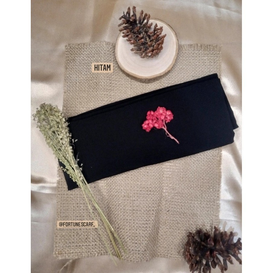 HITAM New!! Hijab HIJAB PASHMINA INNER 2 IN 1 BABYDOLL JERSEY - Black ...