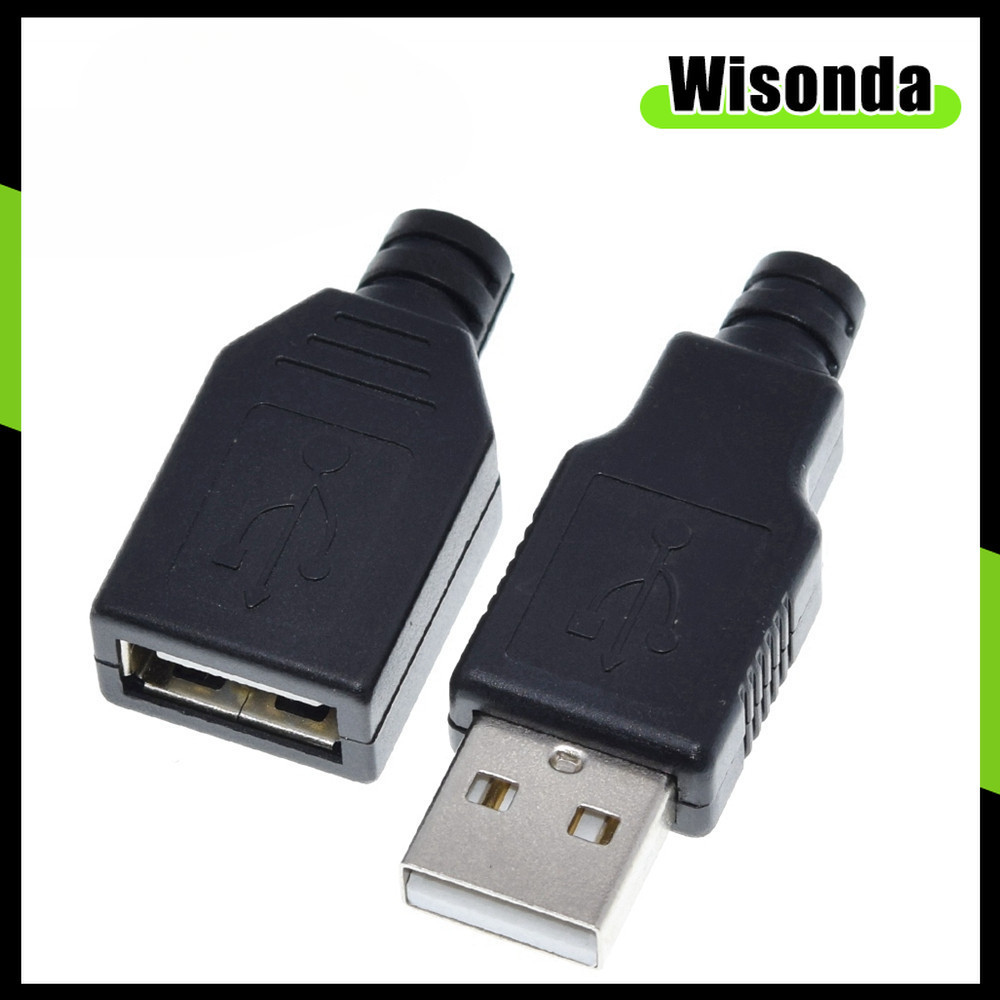 Type A Male USB 4 Pin Plug Socket Connector +Type A Female USB 4 Pin ...