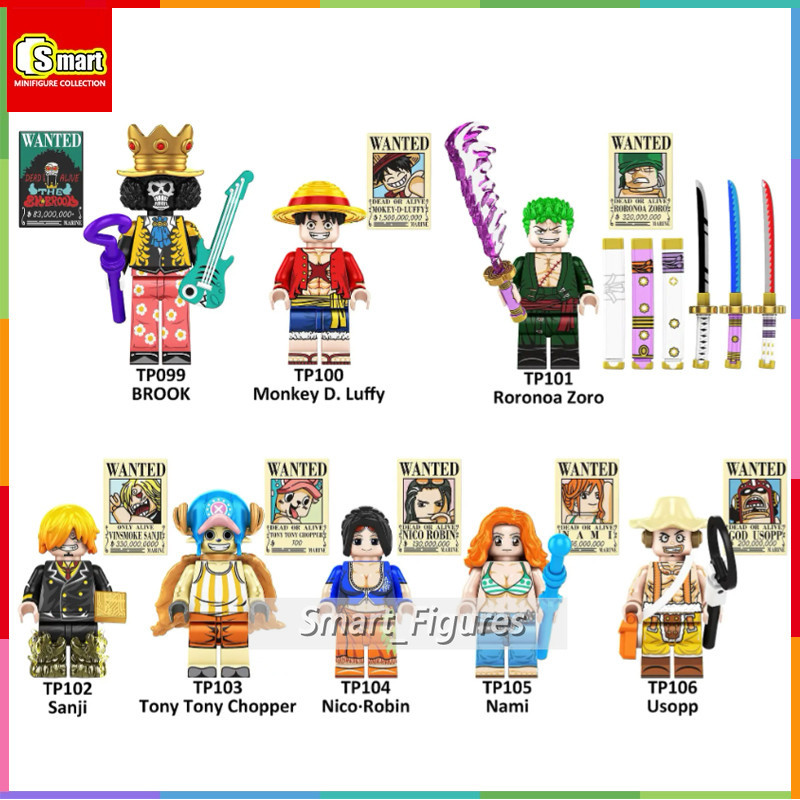 One Piece Series Minifigures BROOK Luffy Roronoa Zoro Sanji Chopper ...