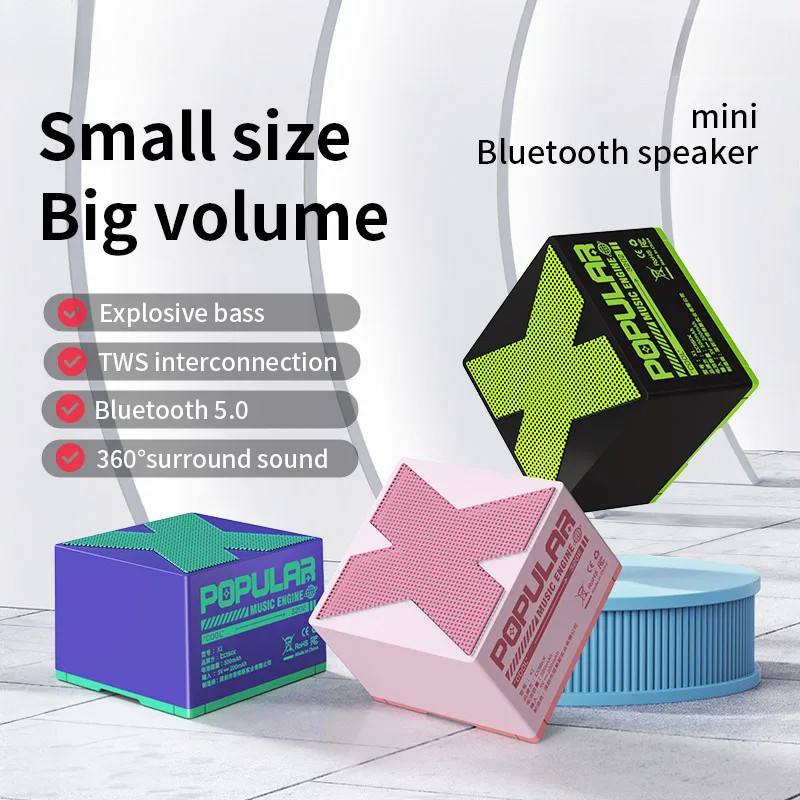 X1 Speaker Portable Bluetooth 5.0 Stereo Surround Mini Desktop Speaker Outdoor Subwoofer ...