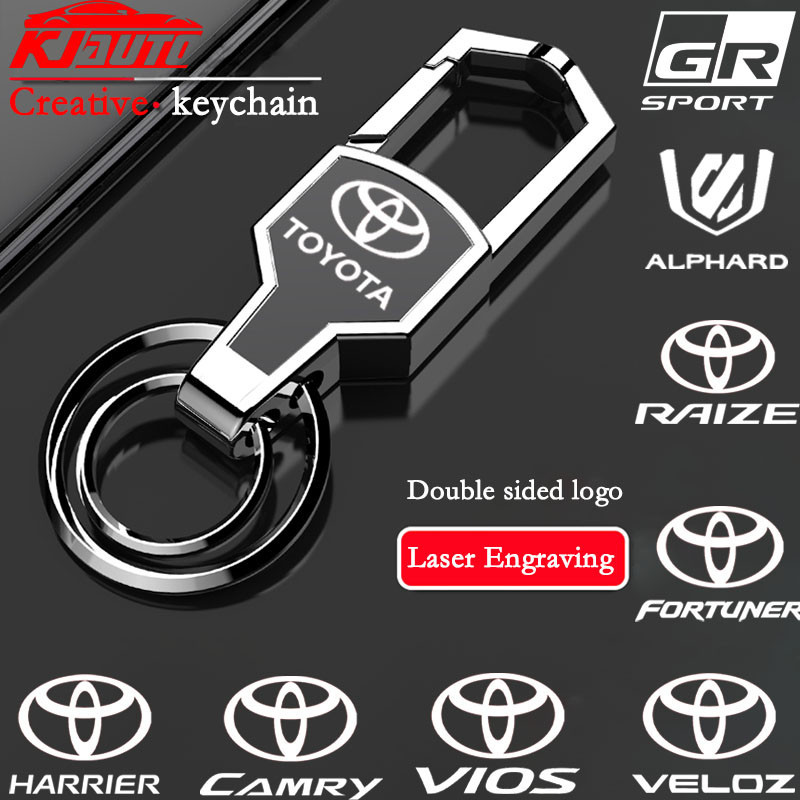 Toyota Creative Metal Keychain Double Ring Stainless Steel Anti Loss ...