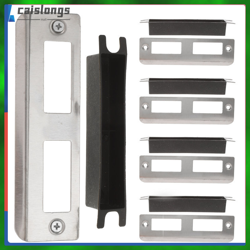 Door Strike Plate Stainless Steel Repair Kit Deadbolt Knob Guide Sheet ...