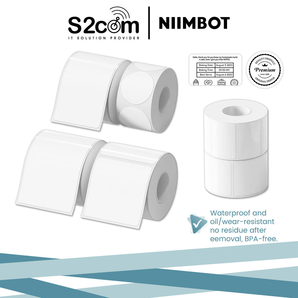NIIMBOT B21/B1/B3S Dedicated White Thermal Label Paper, Print Study Office Life Classification ...