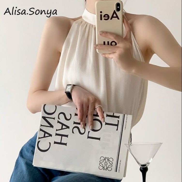[COD]Alisa.Sonya Top for women Korean Style Halter Neck Sleeveless Tank ...