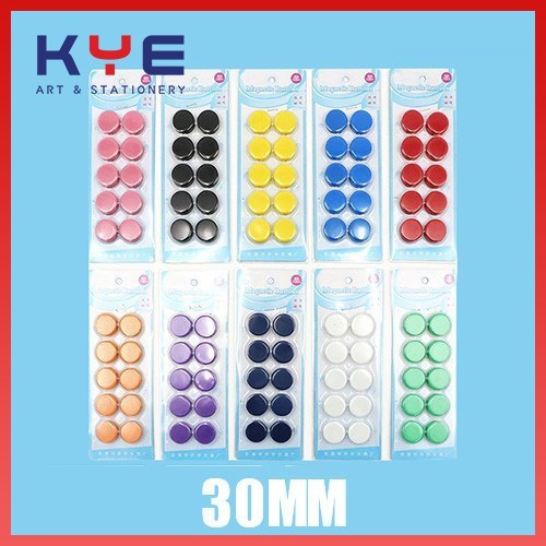 [30MM] Plastic Magnetic Button / Papan Whiteboard Magnet / Whiteboard ...