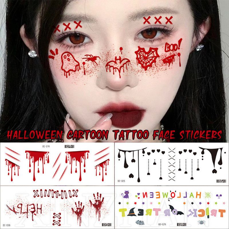 Halloween Tattoo Stickers - Waterproof, Cartoon, Cute - Horror Scar ...