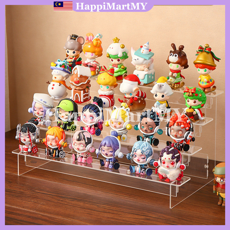 LOCAL! 3/4Tier Transparent Acrylic Display Ladder Blind Box Storage ...