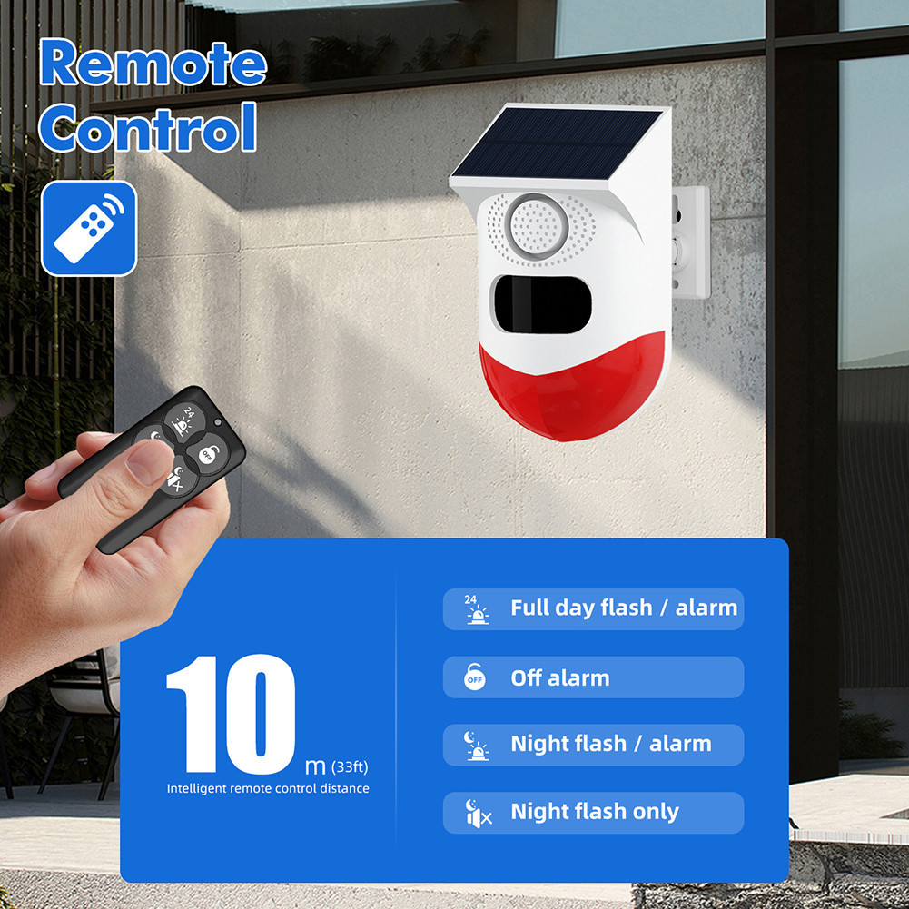 Solar Infrared Alarm System Remote Control Motion Sensor Alarm for Home ...