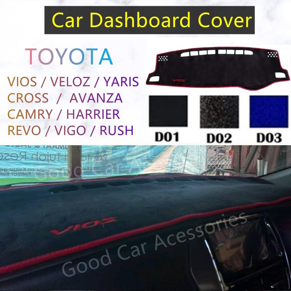 Toyota Car Dashboard Cover Velvet Fabric Kain Anti Slip Dashboard Mat ...