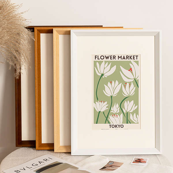 photo frame home decor Bingkai foto besar walnut menggantung dinding bingkai gambar kayu pepejal ...