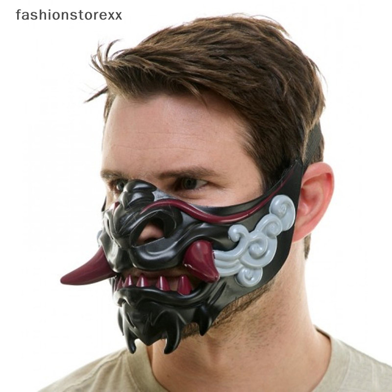 [fashion] Half Face Red Prajnaparamita Mask Halloween Evil Devil Party ...