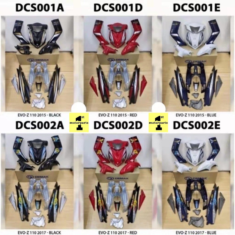 [DEMAK] FREE-STICKER EVO-Z 110 2015 /2017 EVO Z BLACK RED BLUE COVER SET [FREE-STICKER] ORIGINAL ...