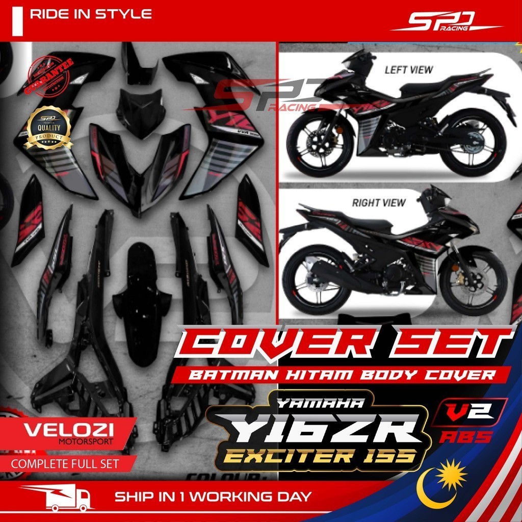 Y16 V2 Cover Set Original VELOZI Sticker Tanam PNP For YAMAHA Y16ZR v2 ...