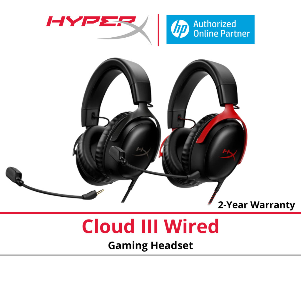 HP HyperX Cloud III Gaming Headset (Black/Red) - 727A8AA 727A9AA | Shopee Malaysia