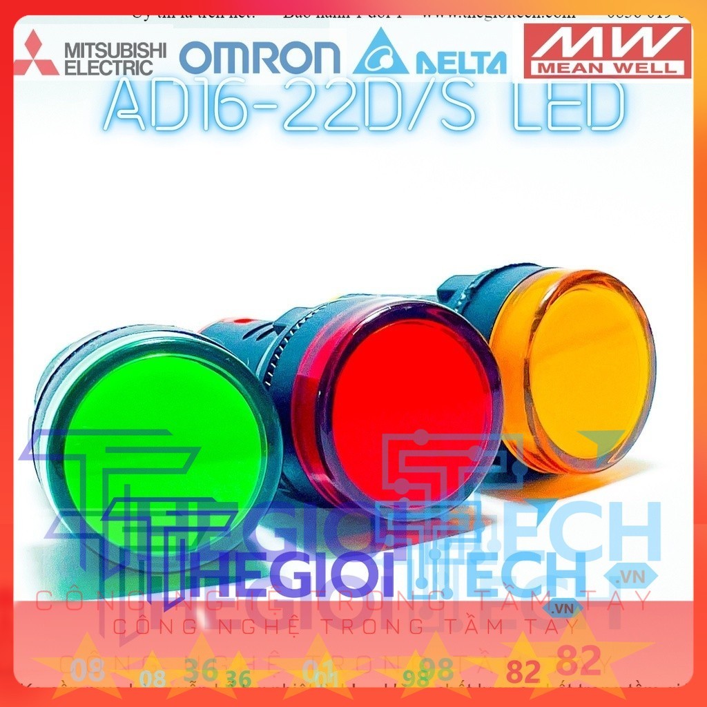 Ad16-22d/s 22mm Headlight Indicator Light, Multi-Colored Led Light with ...